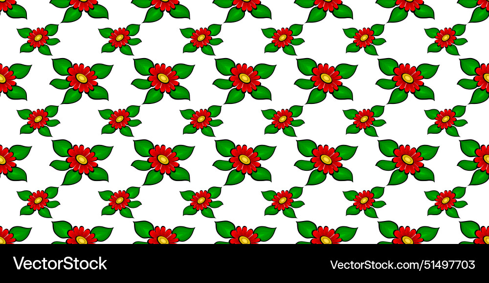 Pattern of red flower 39 Royalty Free Vector Image