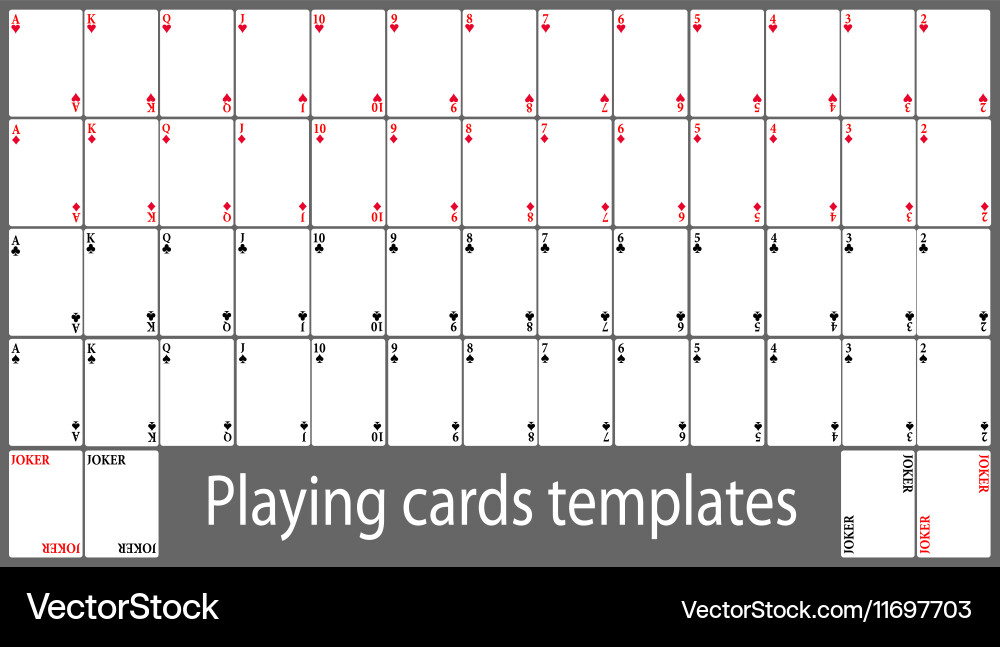 Playing Card Template Set Royalty Free Vector Image