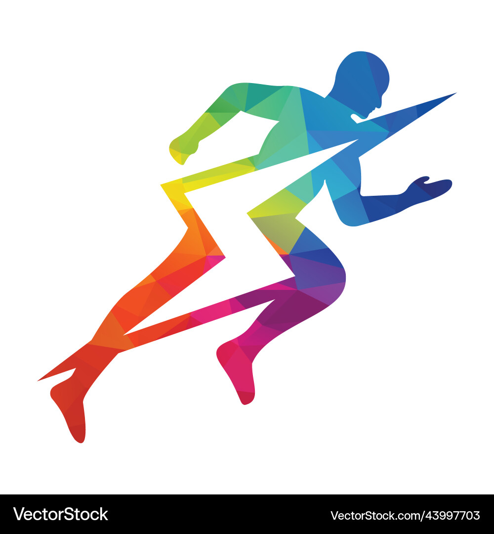 Running and marathon logo design Royalty Free Vector Image