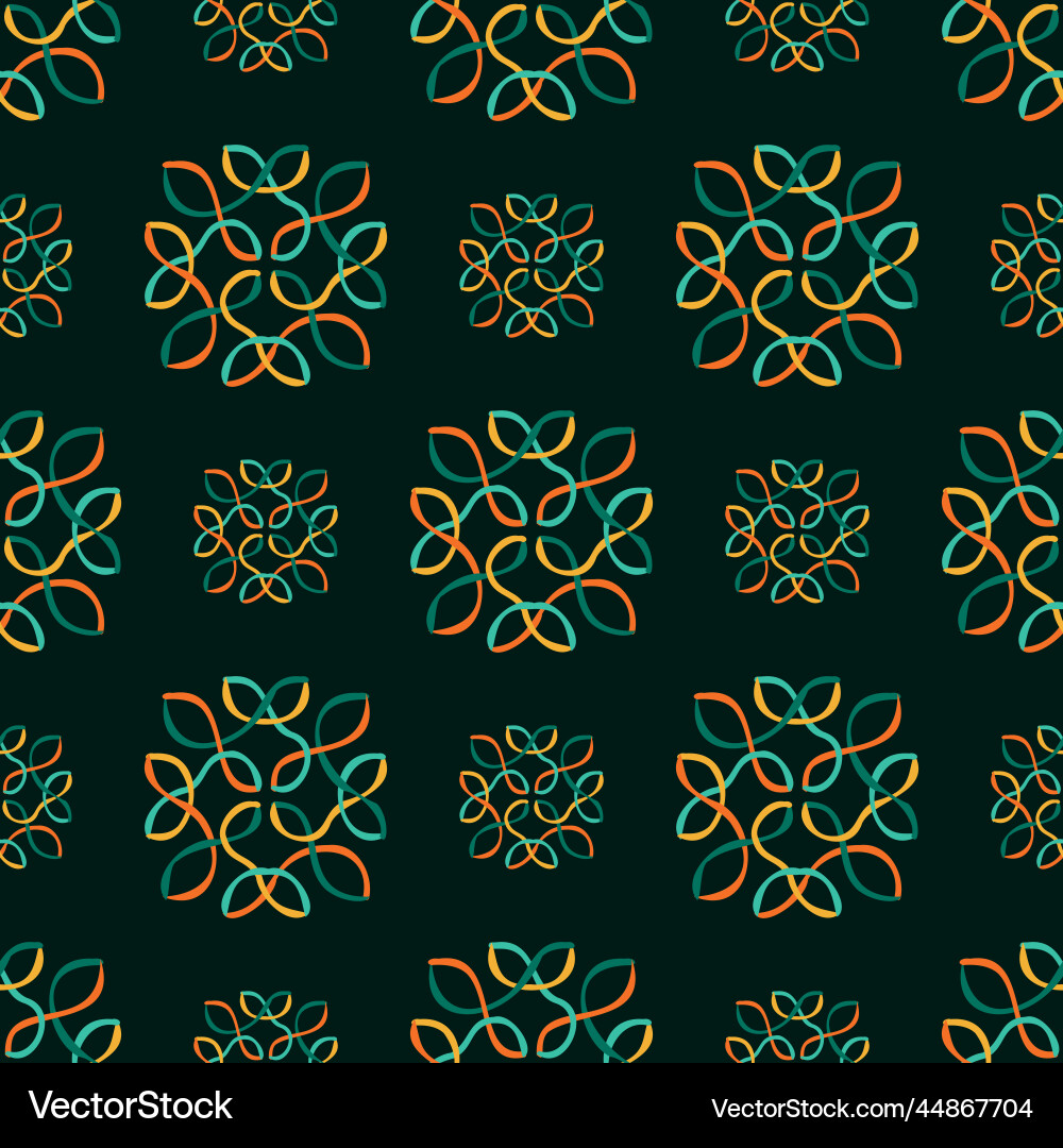 Abstract green floral seamless pattern design Vector Image