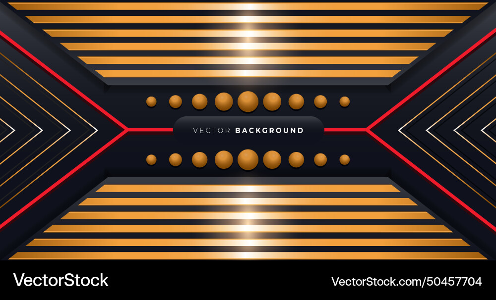 Abstract red black and gold line geometric design Vector Image