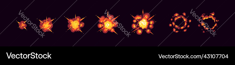 Animation sprite sheet of bomb explosion sequence Vector Image