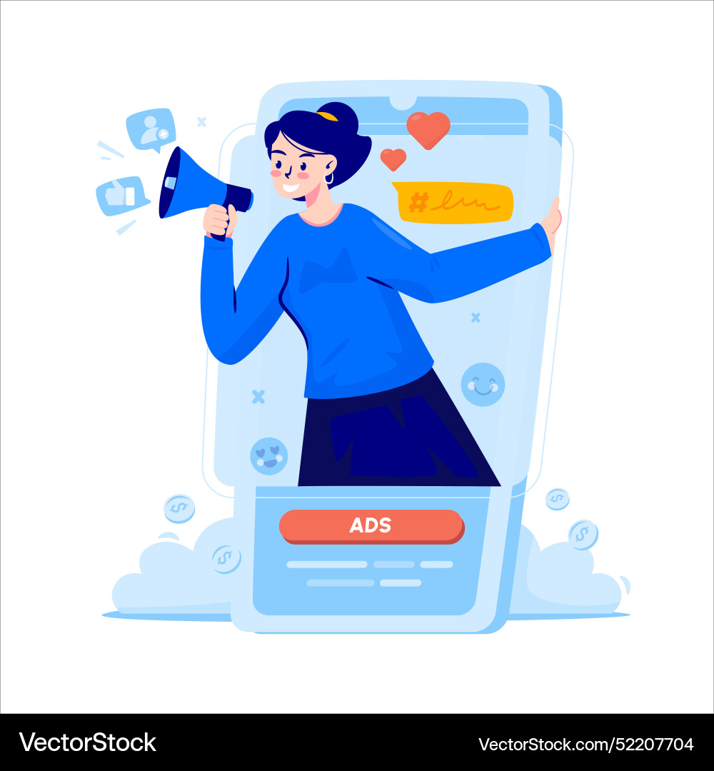 Broadcast ads Royalty Free Vector Image - VectorStock