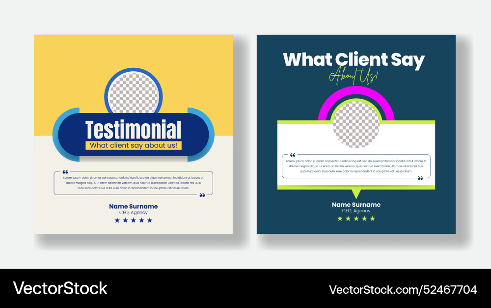 Customer feedback review and blog template ads Vector Image