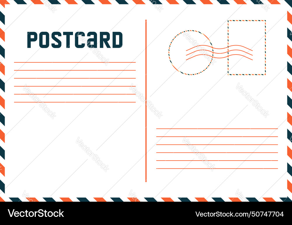 Postcard template white paper texture retro Vector Image