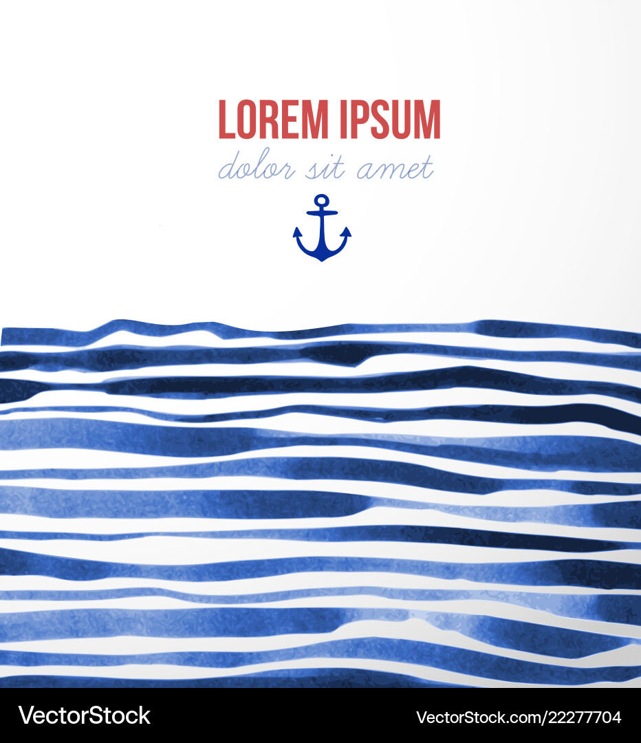 Sea background with blue wave stripes and place Vector Image