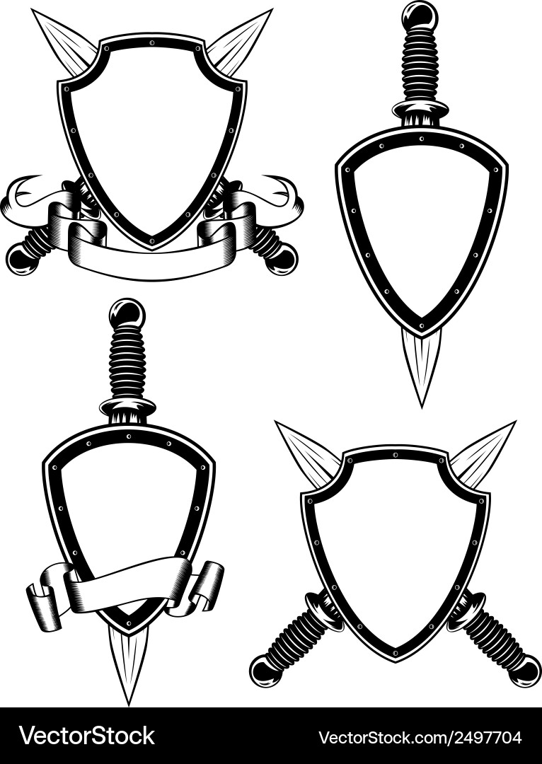 Shield and daggers Royalty Free Vector Image - VectorStock