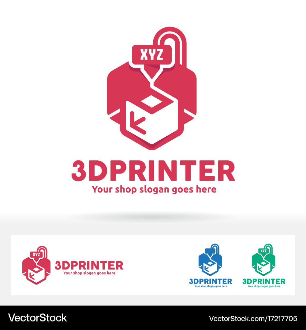 3D Printing Logo - Machine Shop Royalty Free Vector Image