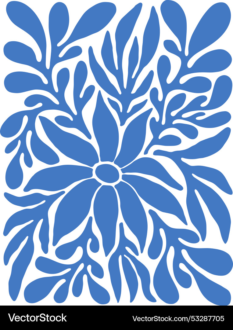 Abstract matisse inspired modern botanical art Vector Image