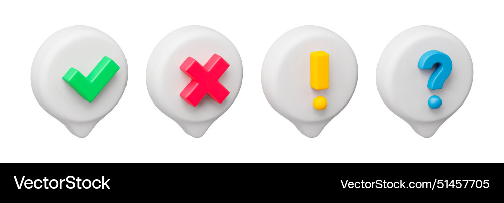 Acceptance rejection attention and question Vector Image