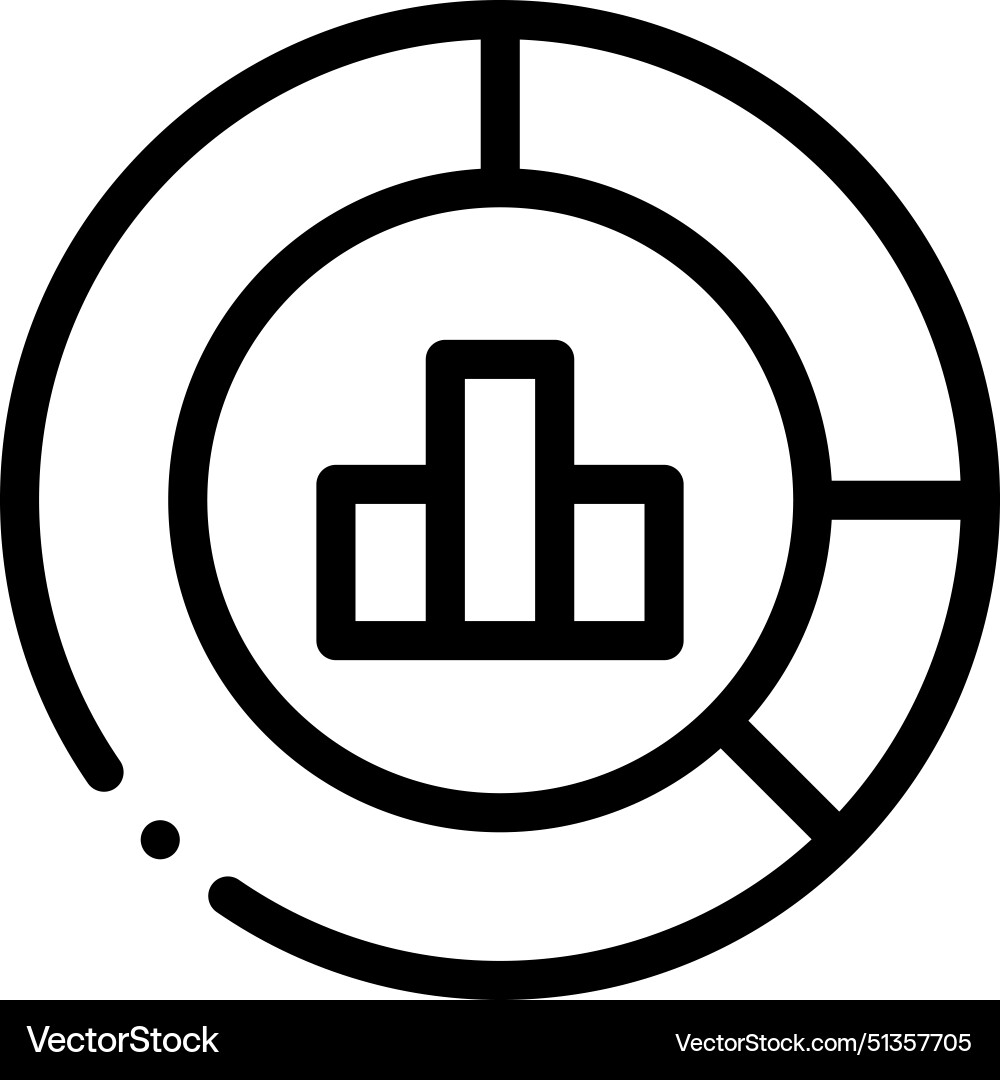 Analytics icon thin linear style design isolated Vector Image