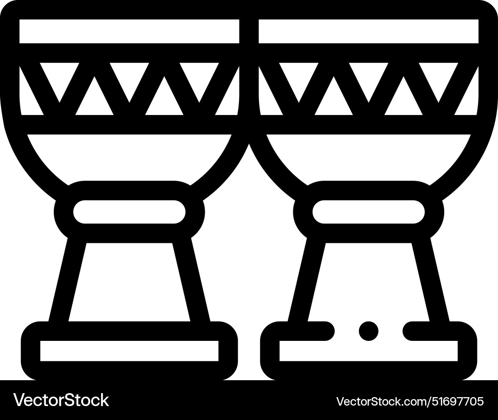 Bongos icon thin linear style design isolated Vector Image