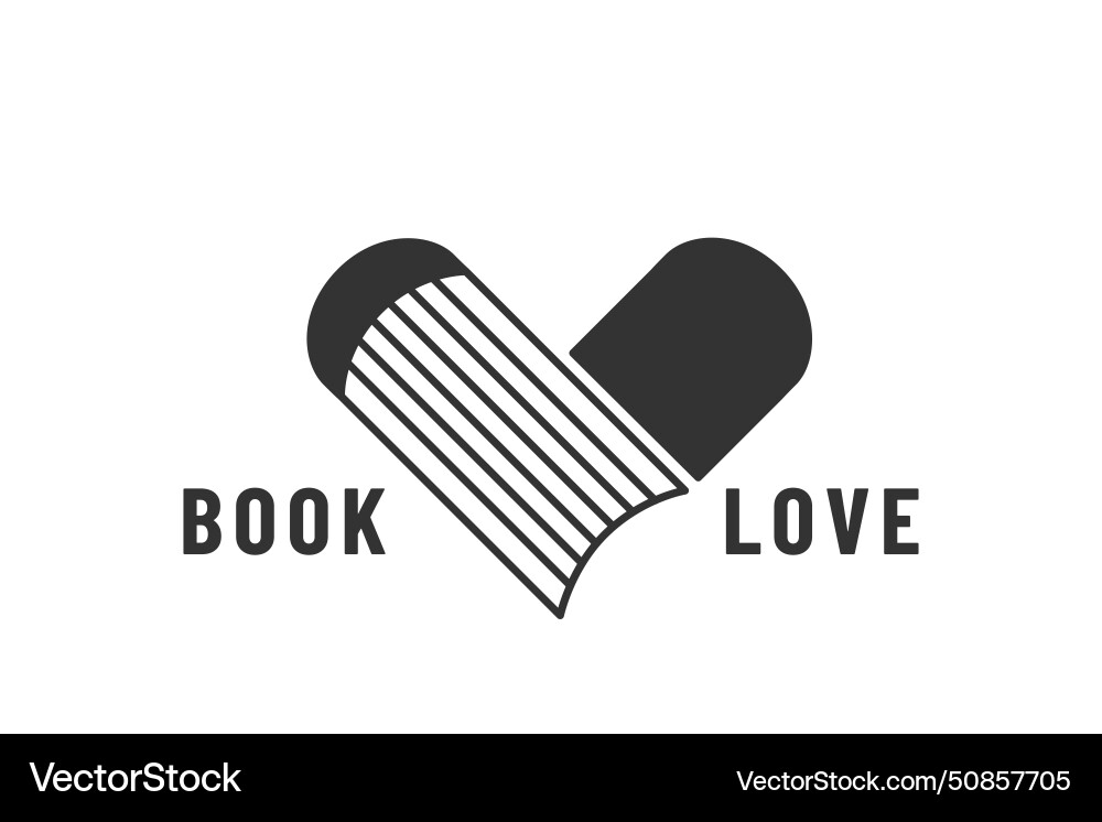 Book love logo design Royalty Free Vector Image