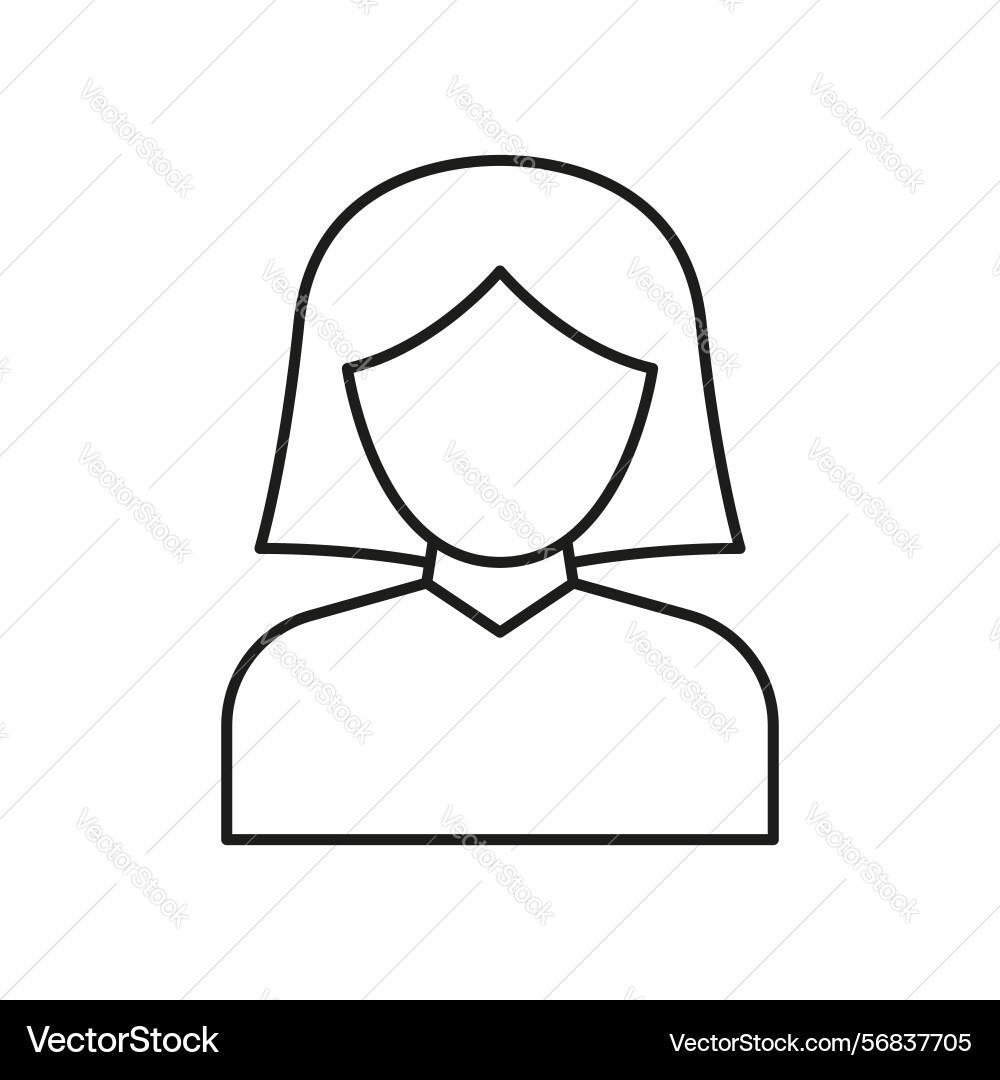 Female user profile line icon identification Vector Image