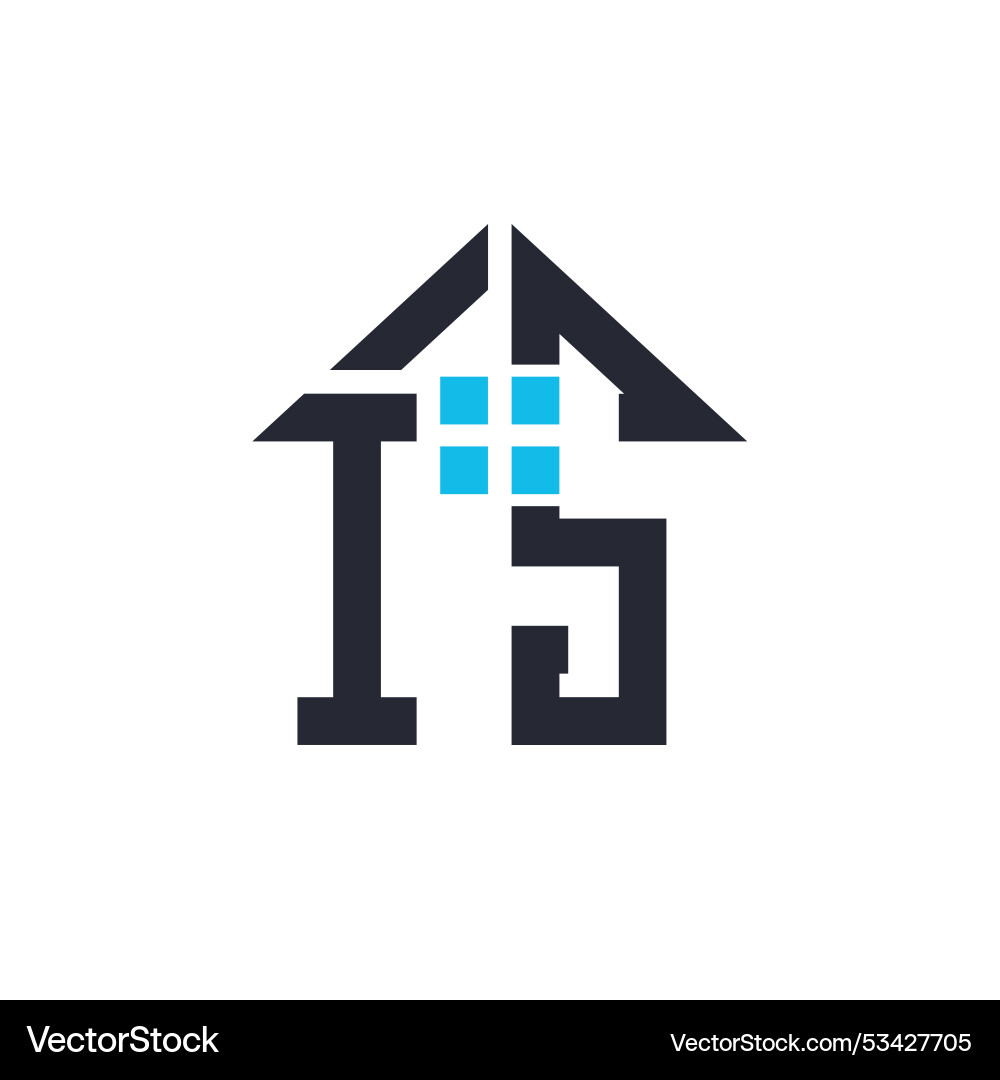 Initials is house logo design creative letter Vector Image