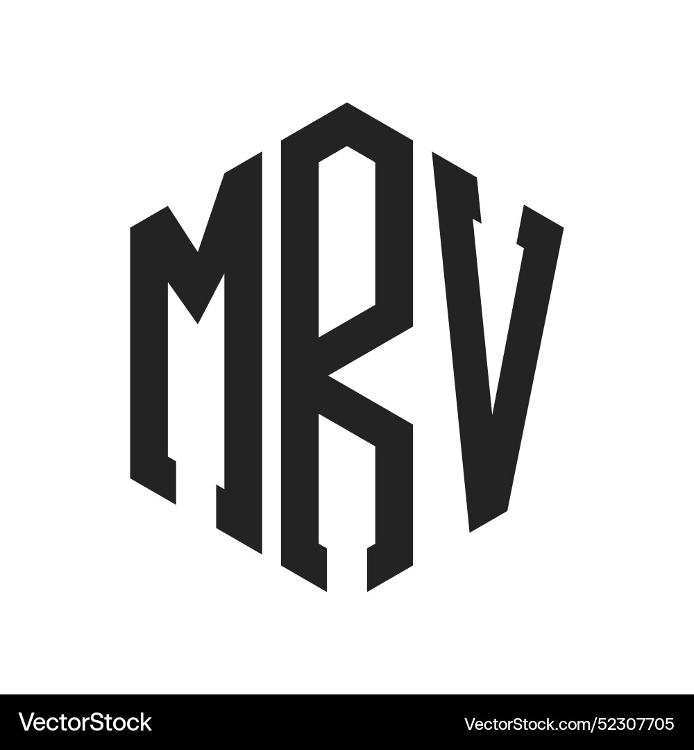 Mrv logo design initial letter monogram Royalty Free Vector