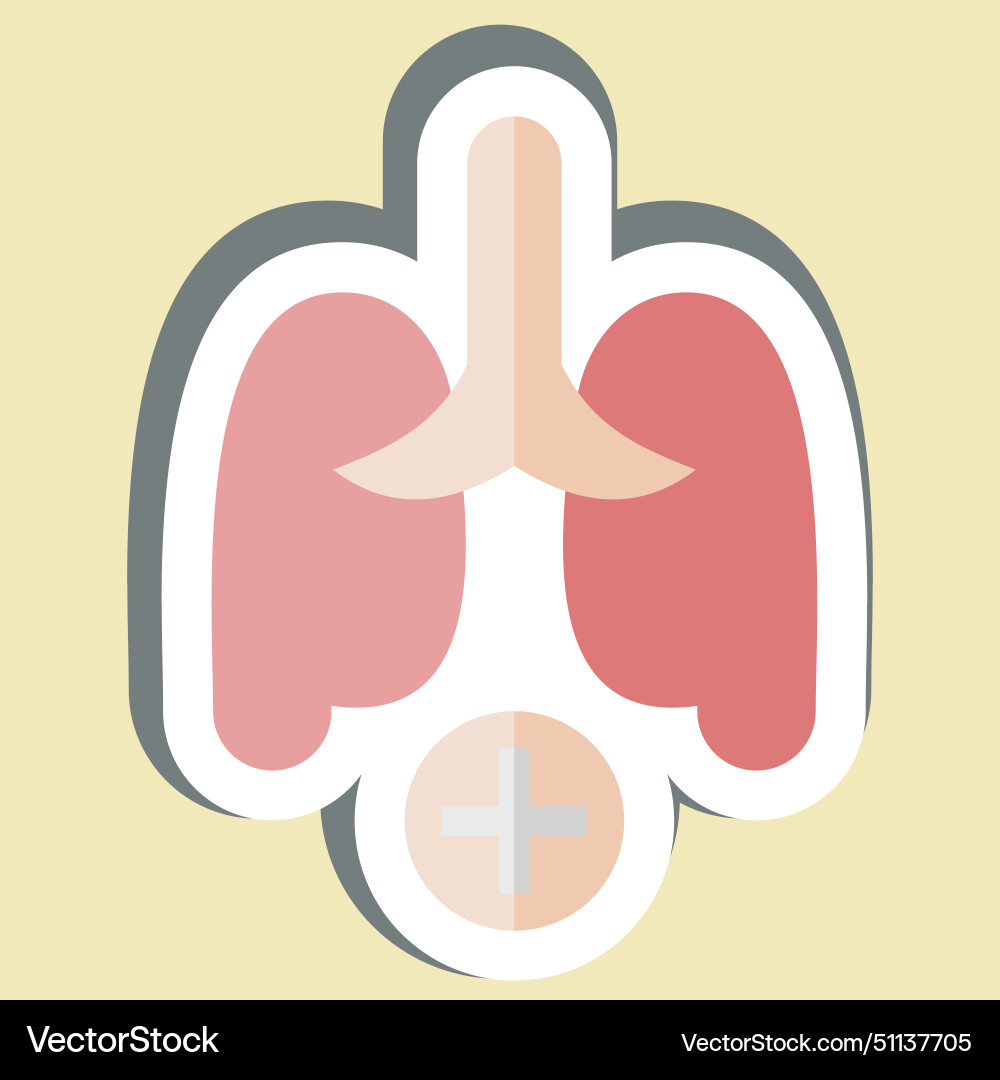 Sticker pulmonology 2 related to medical Vector Image