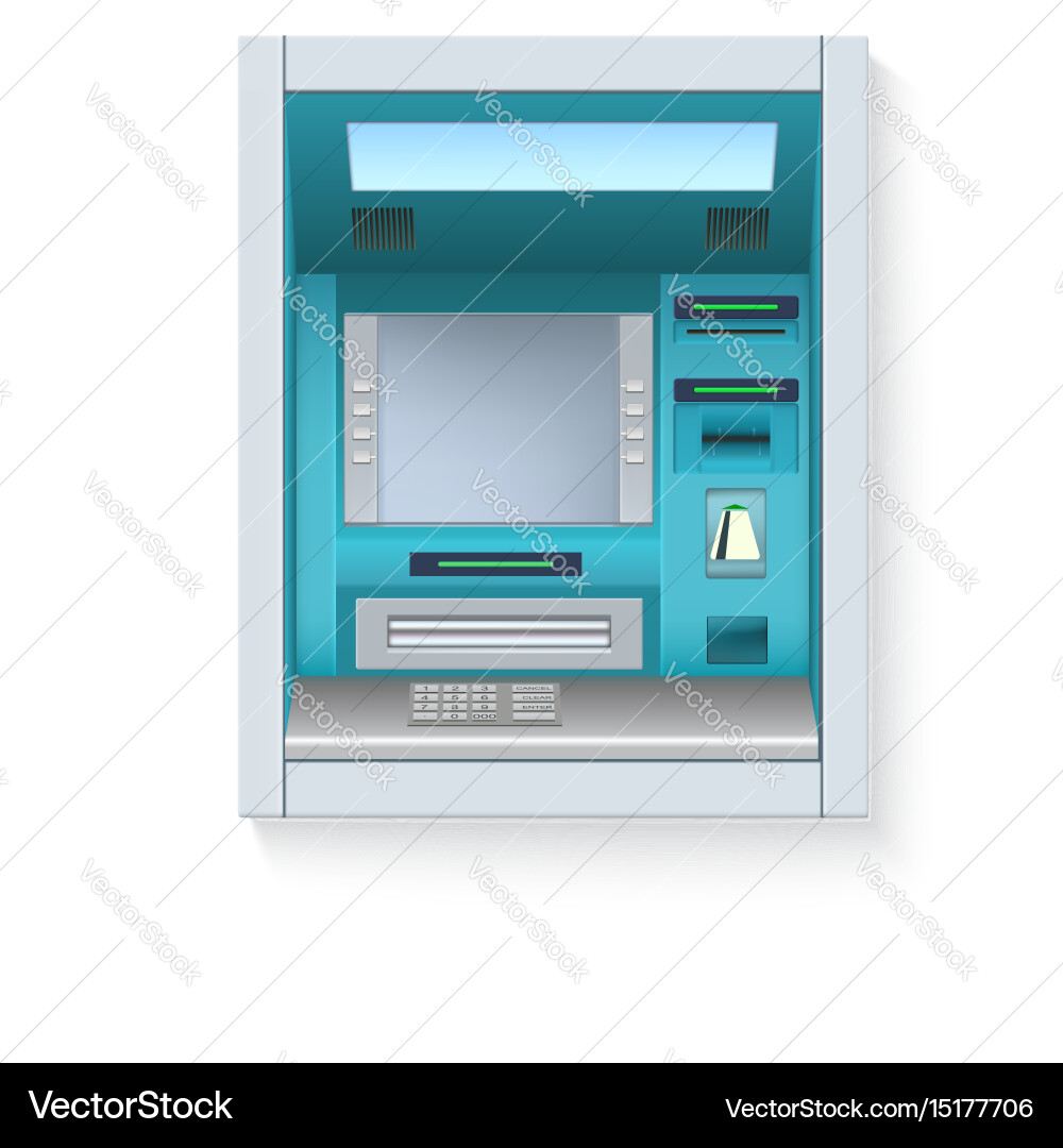 Bank cash machine atm - automated teller Vector Image