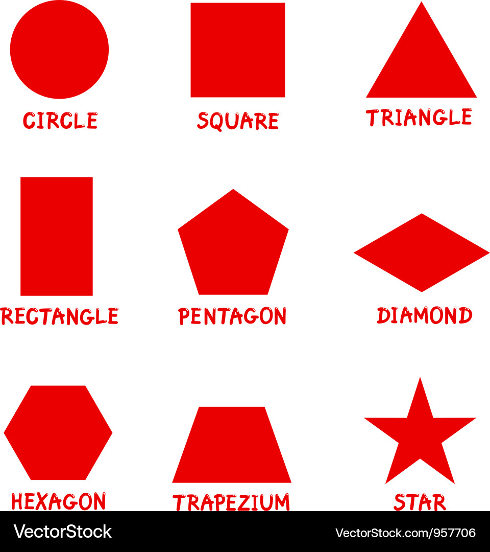 Basic geometric shapes with captions Royalty Free Vector