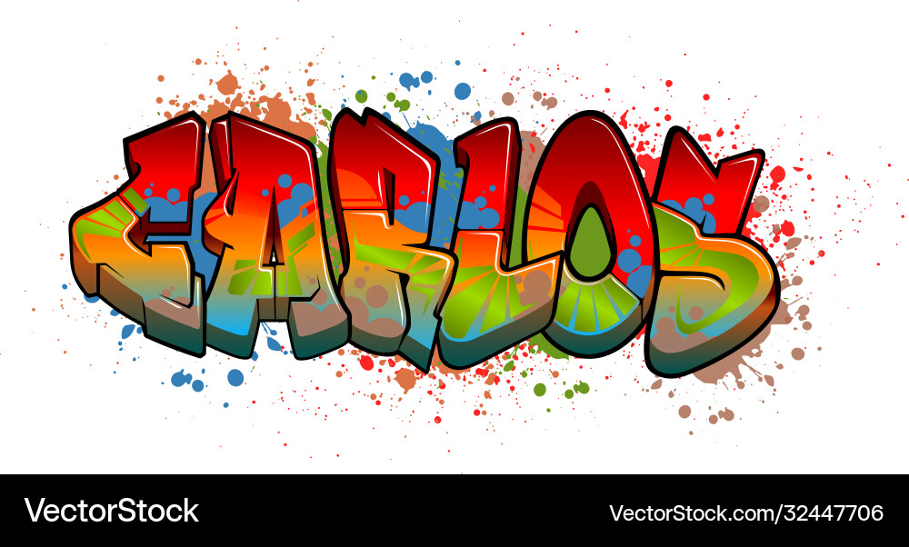 Carlos graffiti name design Royalty Free Vector Image