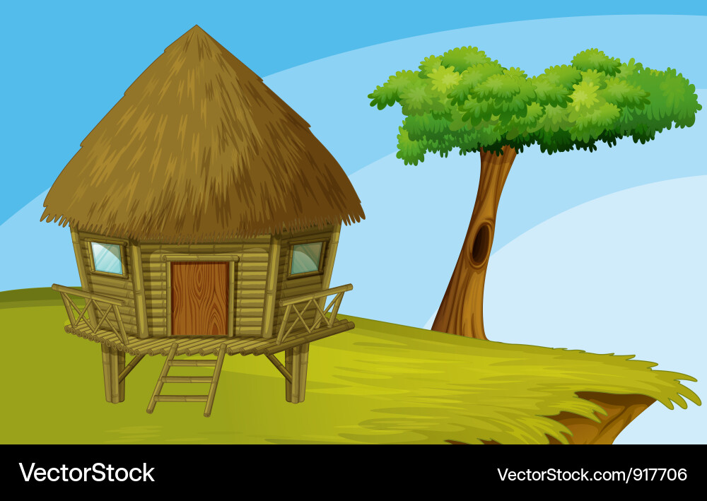 Cartoon hut Royalty Free Vector Image - VectorStock