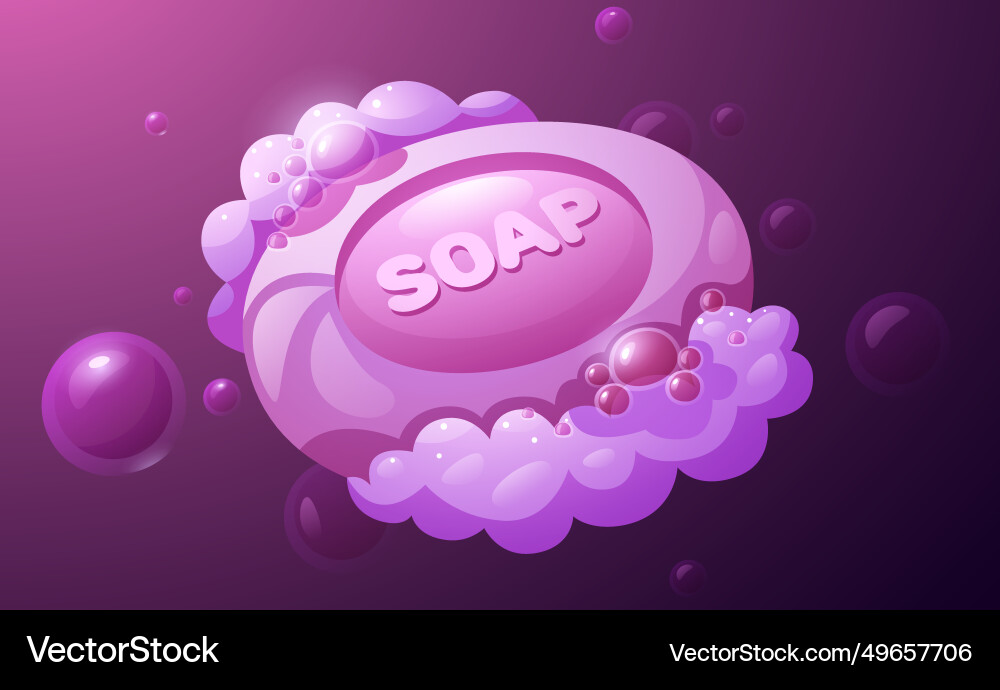 Cartoon soap with bubbles colorful foam Royalty Free Vector