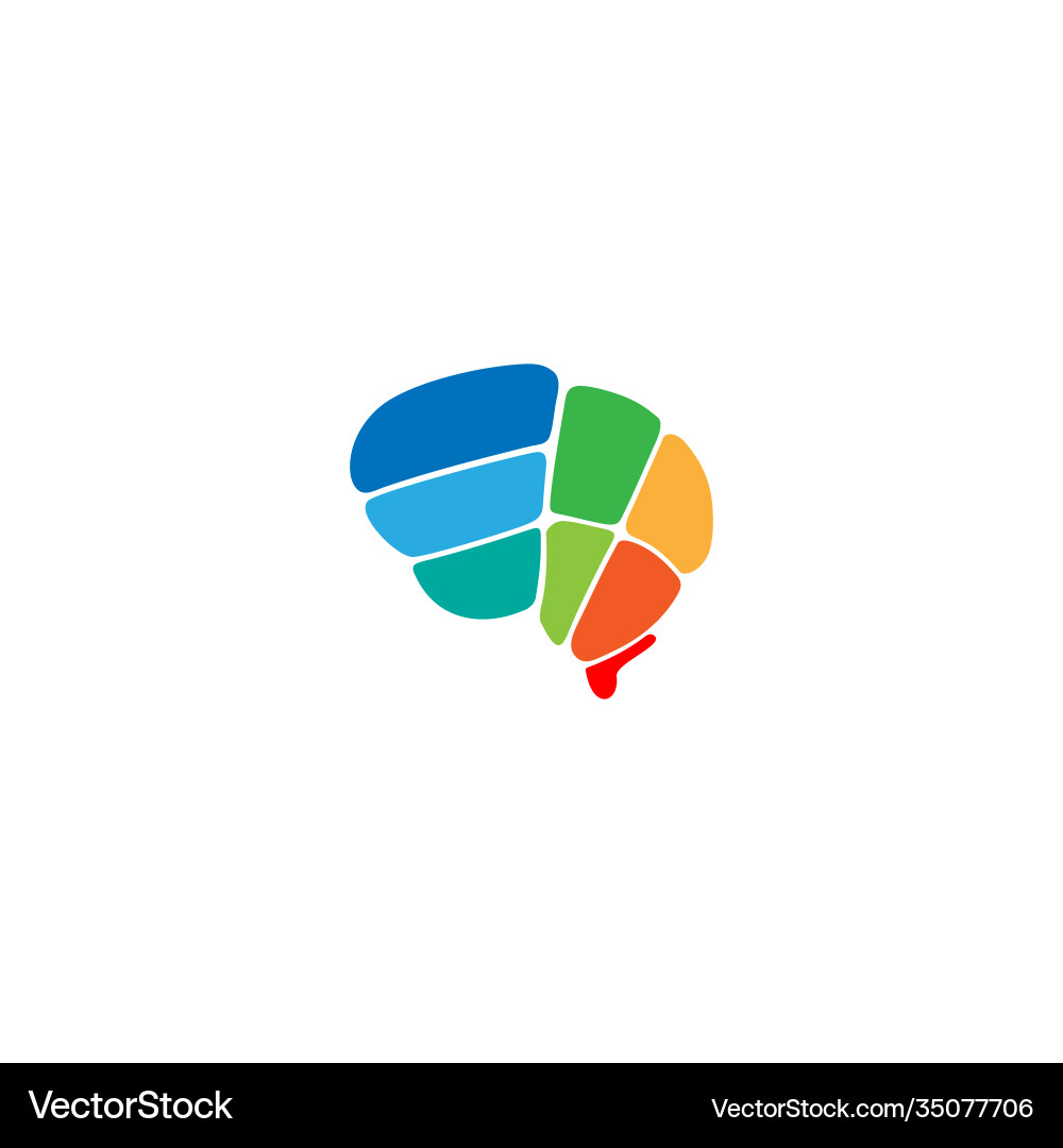 Color brain logo Royalty Free Vector Image - VectorStock