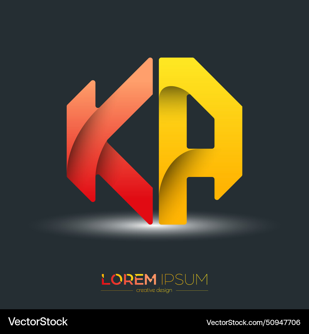 Creative design of the letters k and a a template Vector Image