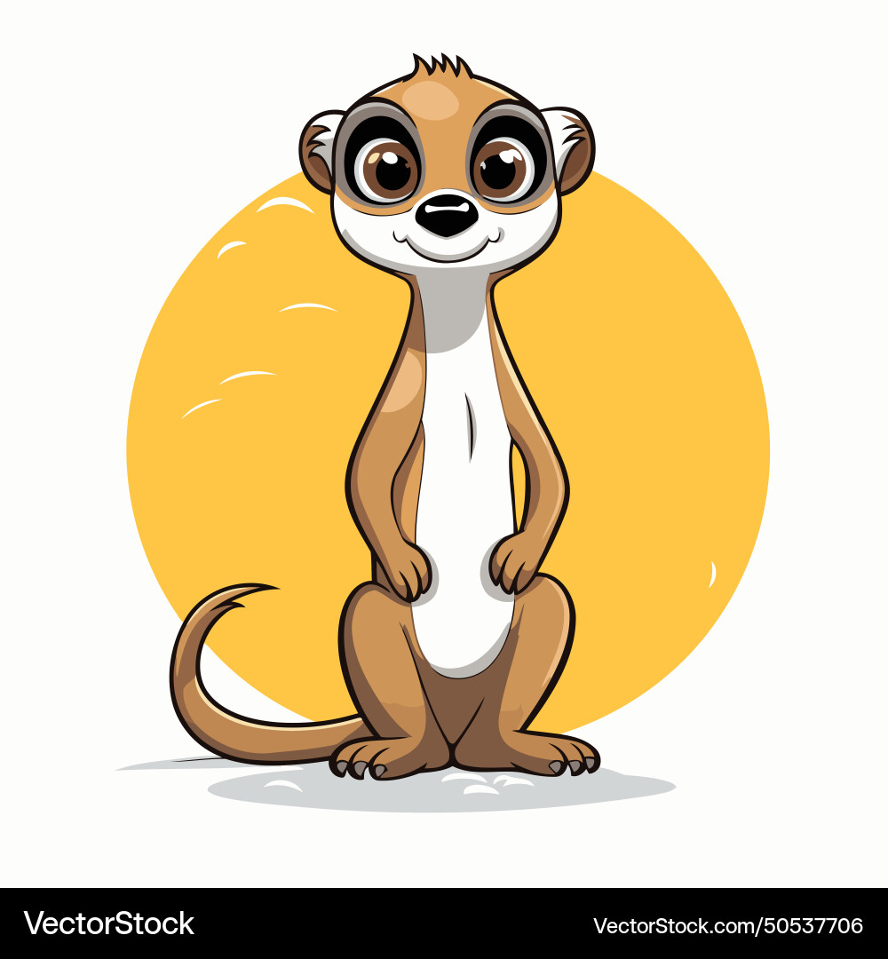 Cute cartoon meerkat isolated on white background Vector Image