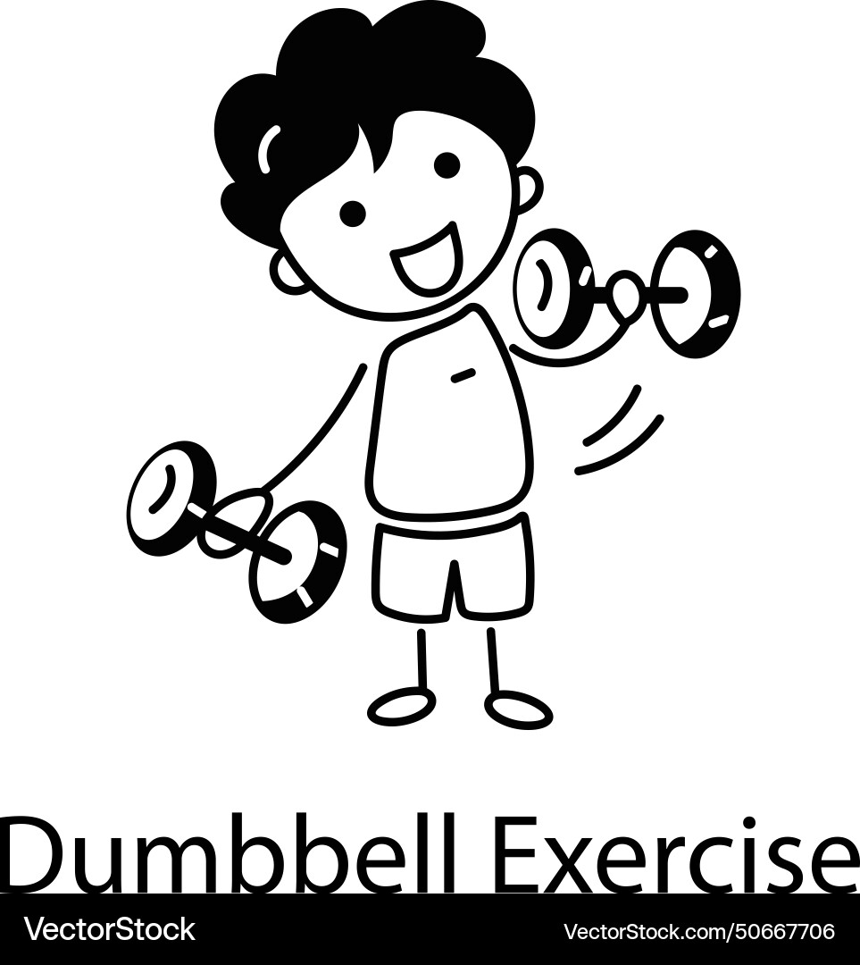 Dumbbell exercise Royalty Free Vector Image - VectorStock