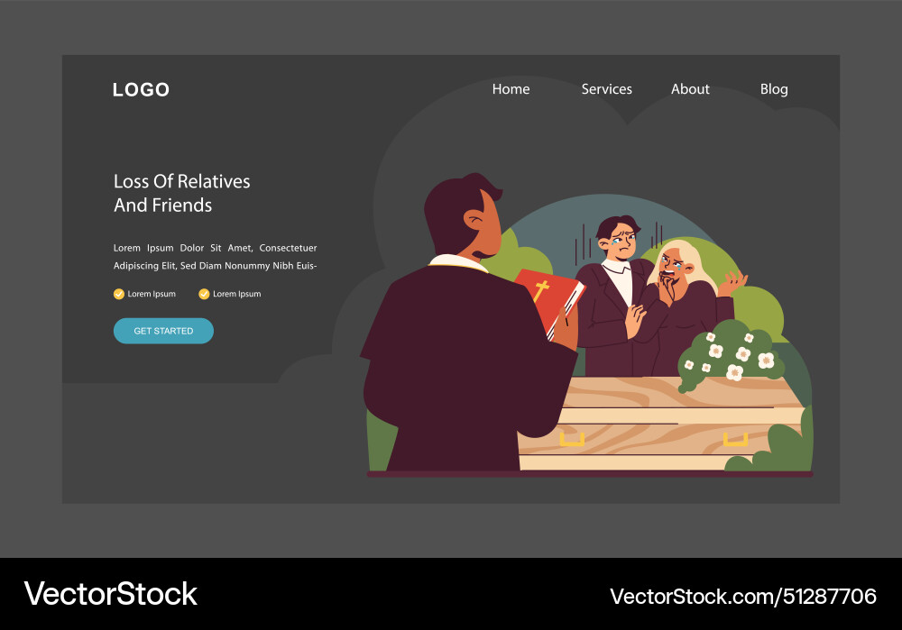 Grieving process depiction flat Royalty Free Vector Image