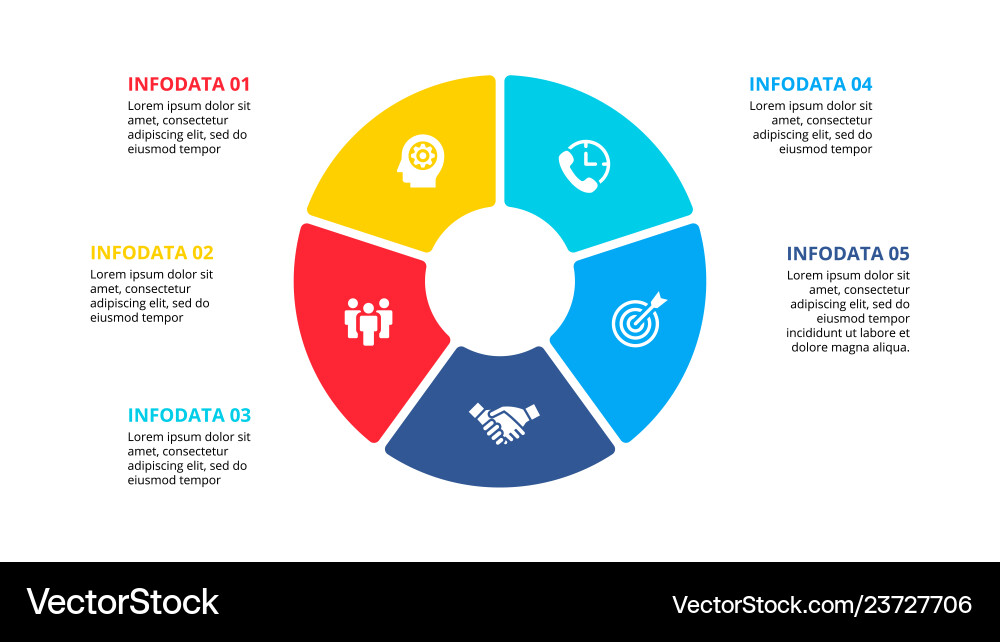 Infographic Circle Element - 5 Parts Royalty Free Vector