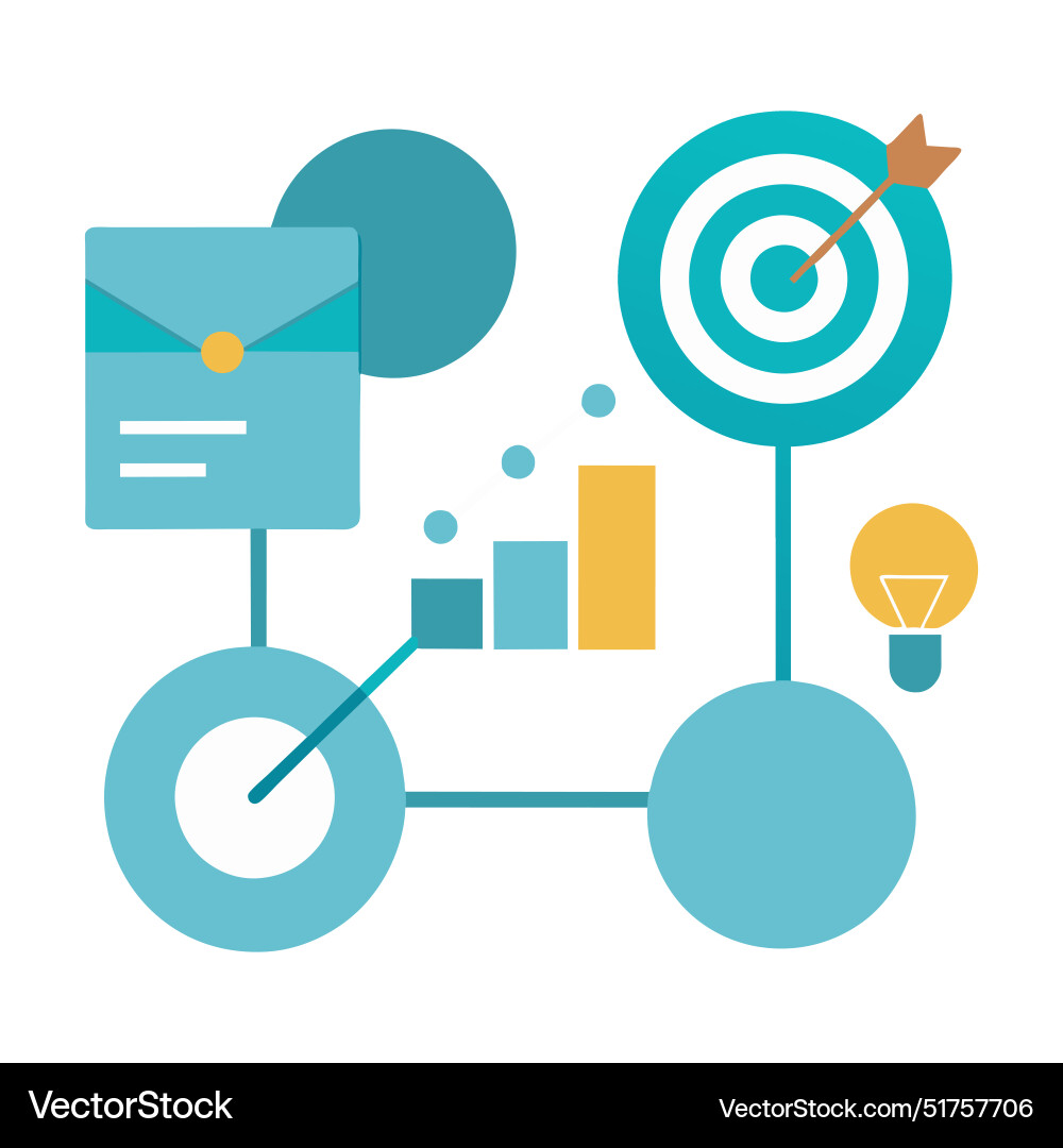 Plan goal and successful business strategy path Vector Image