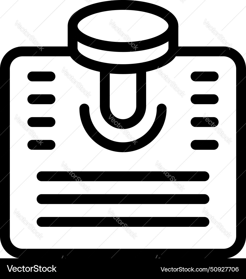 Remind paper note pushpin icon outline Royalty Free Vector