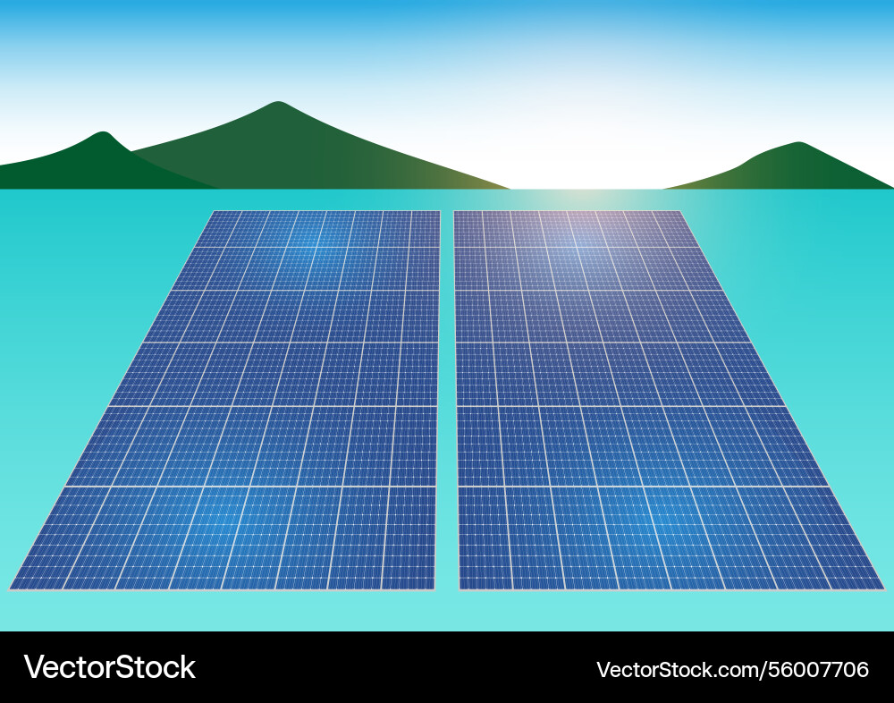 Solar panel cell power plant Royalty Free Vector Image