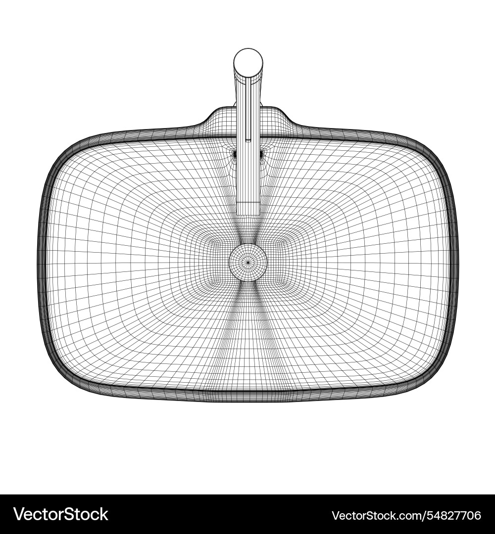 Wireframe bathroom sink with tap line drawing Vector Image