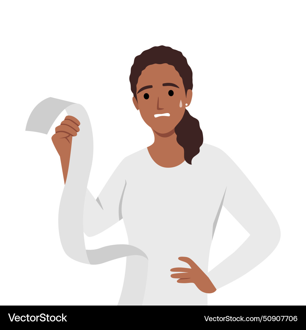 Woman Facing Financial Stress Royalty Free Vector Image