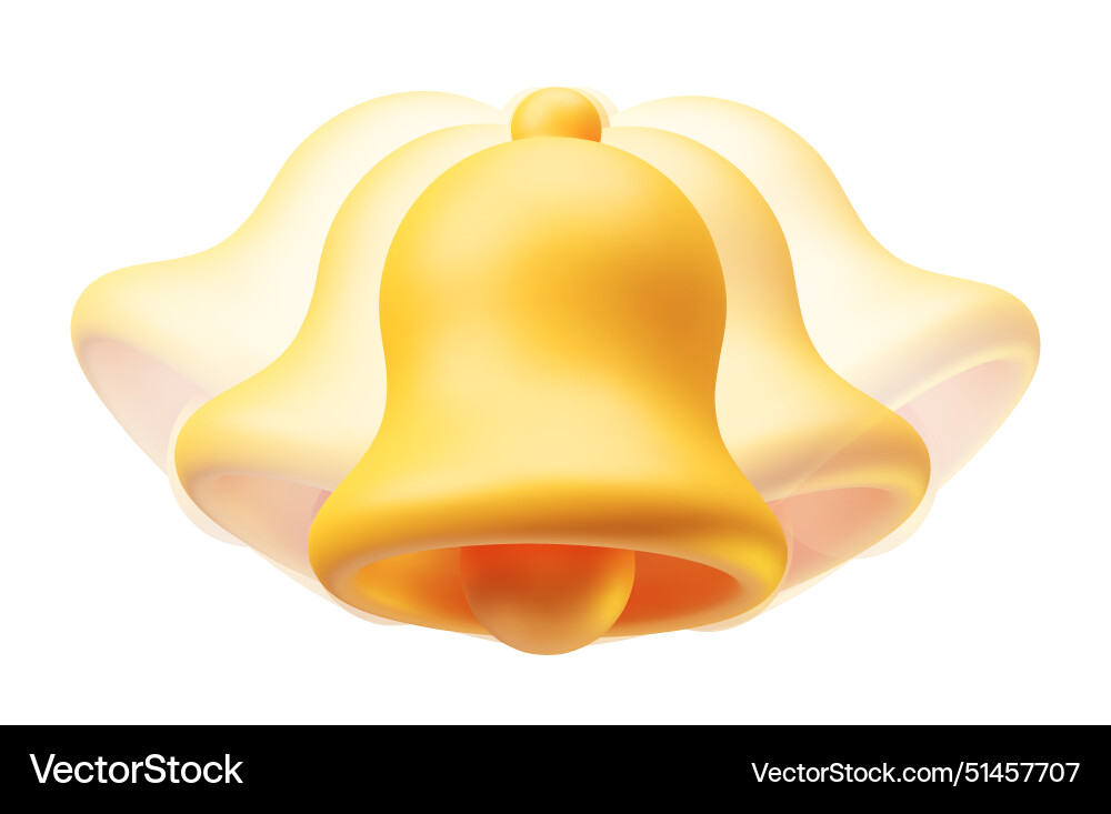 3d realistic notification yellow ringing plastic Vector Image