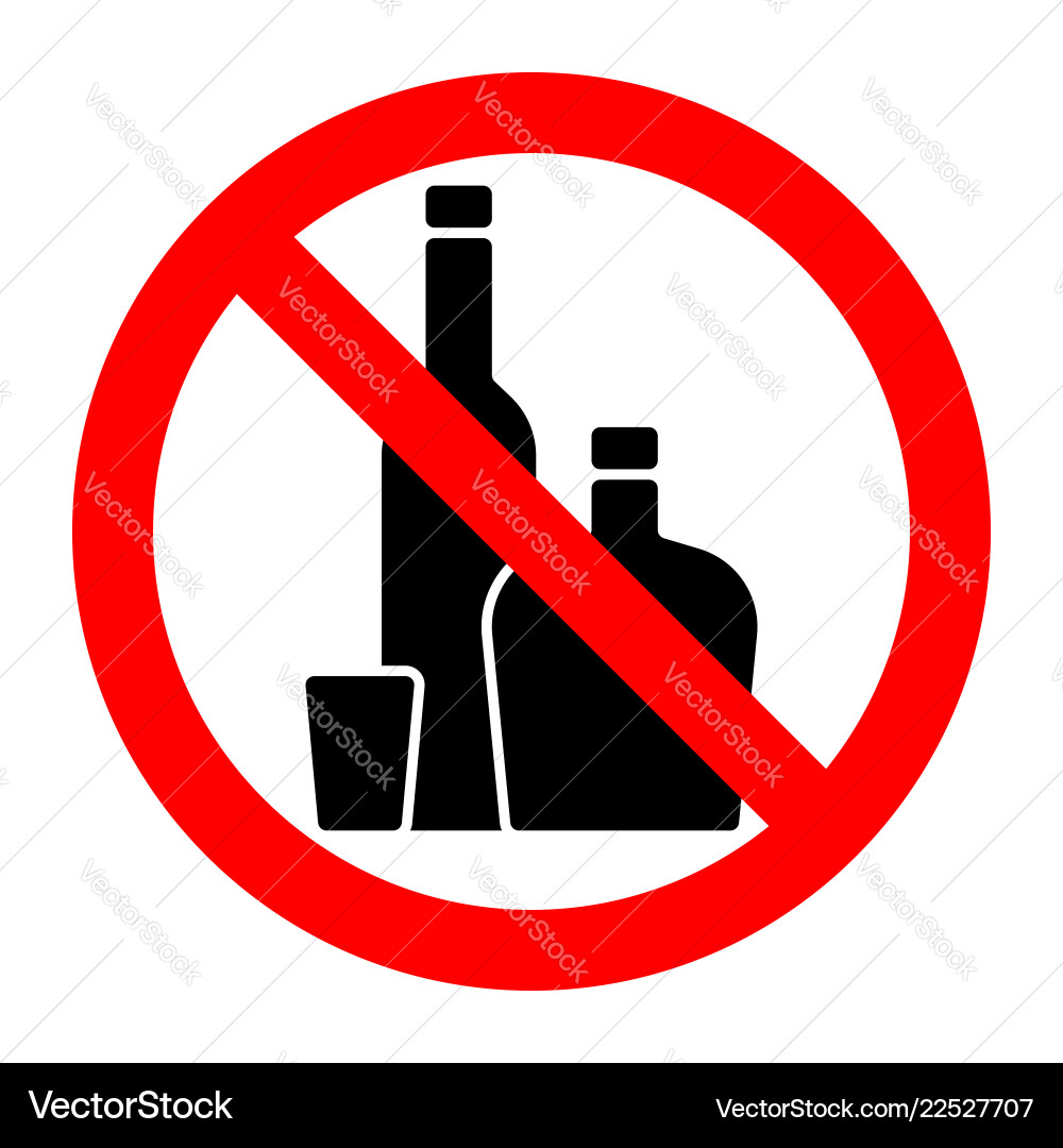 Alcohol Prohibition Stop Sign Royalty Free Vector Image