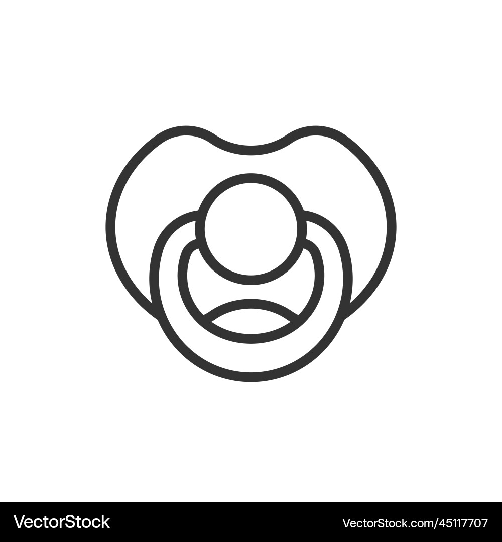 Baby pacifier outline icon on white background Vector Image