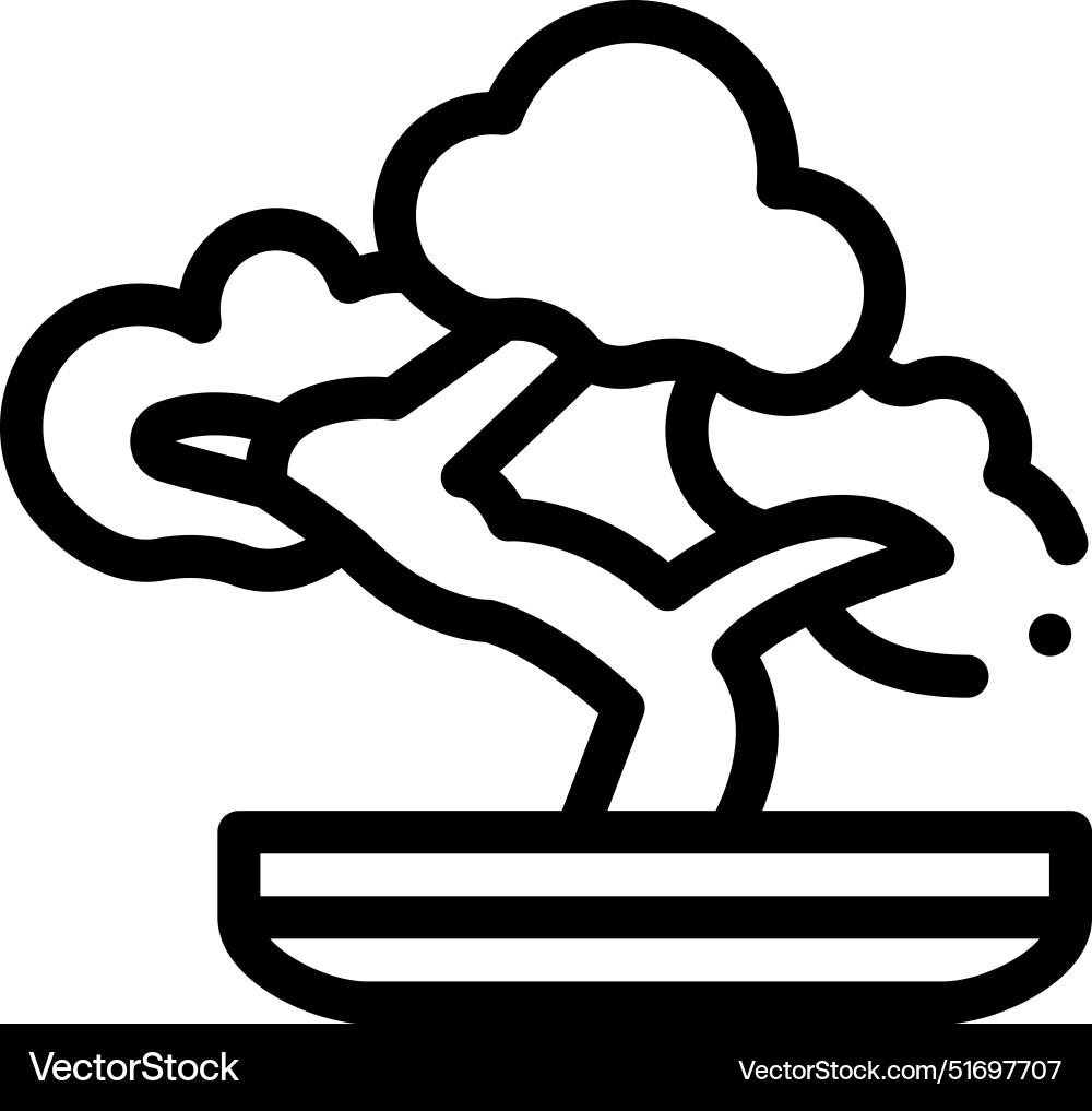 Bonsai icon thin linear style design isolated Vector Image