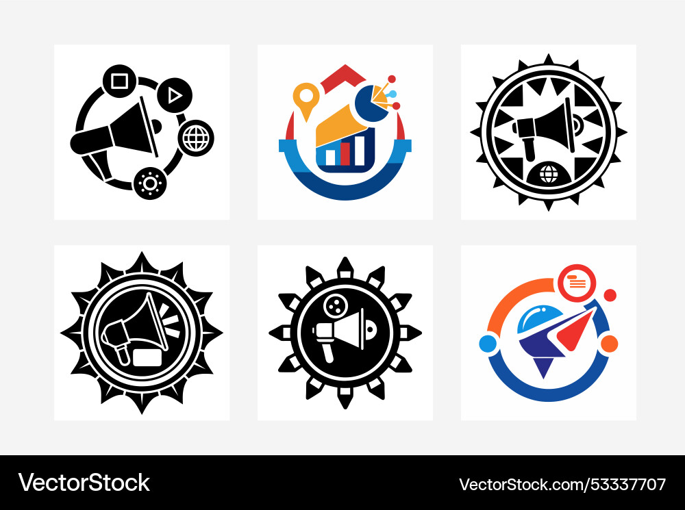 Cyberscope digital marketing icon art Royalty Free Vector