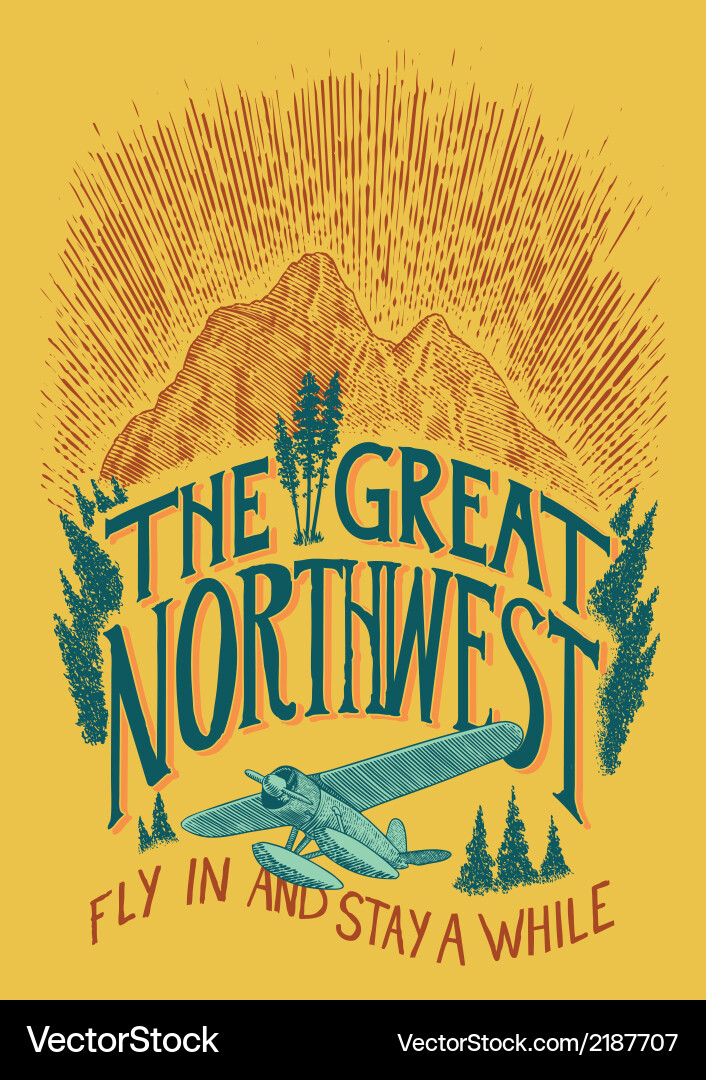 Great northwest Royalty Free Vector Image - VectorStock