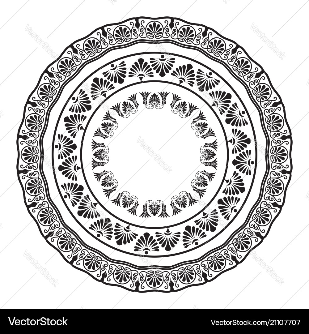 Greek national antique round pattern Royalty Free Vector