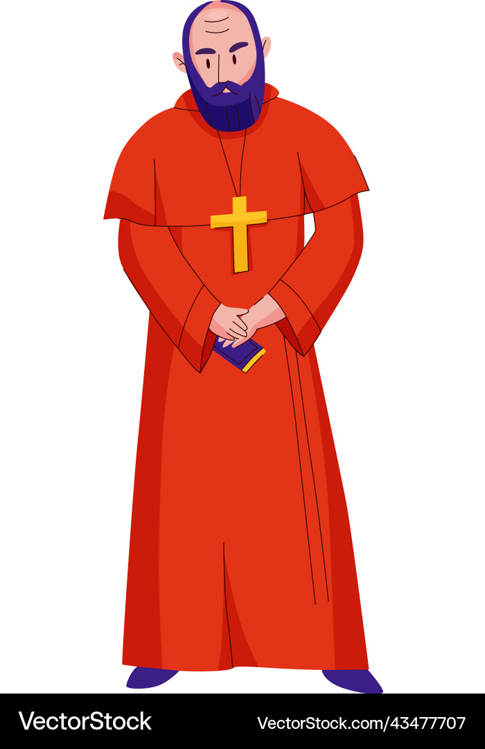 Medieval kingdom pope composition Royalty Free Vector Image