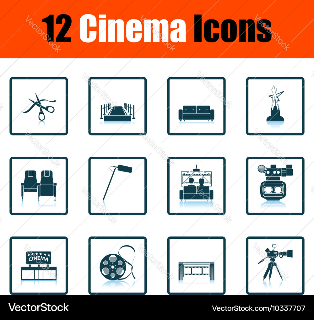Set of cinema icons Royalty Free Vector Image - VectorStock