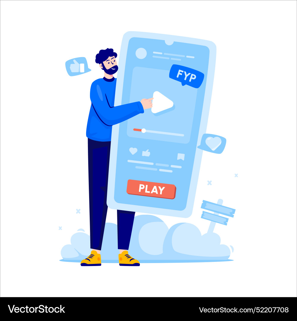 A man asks to play video Royalty Free Vector Image