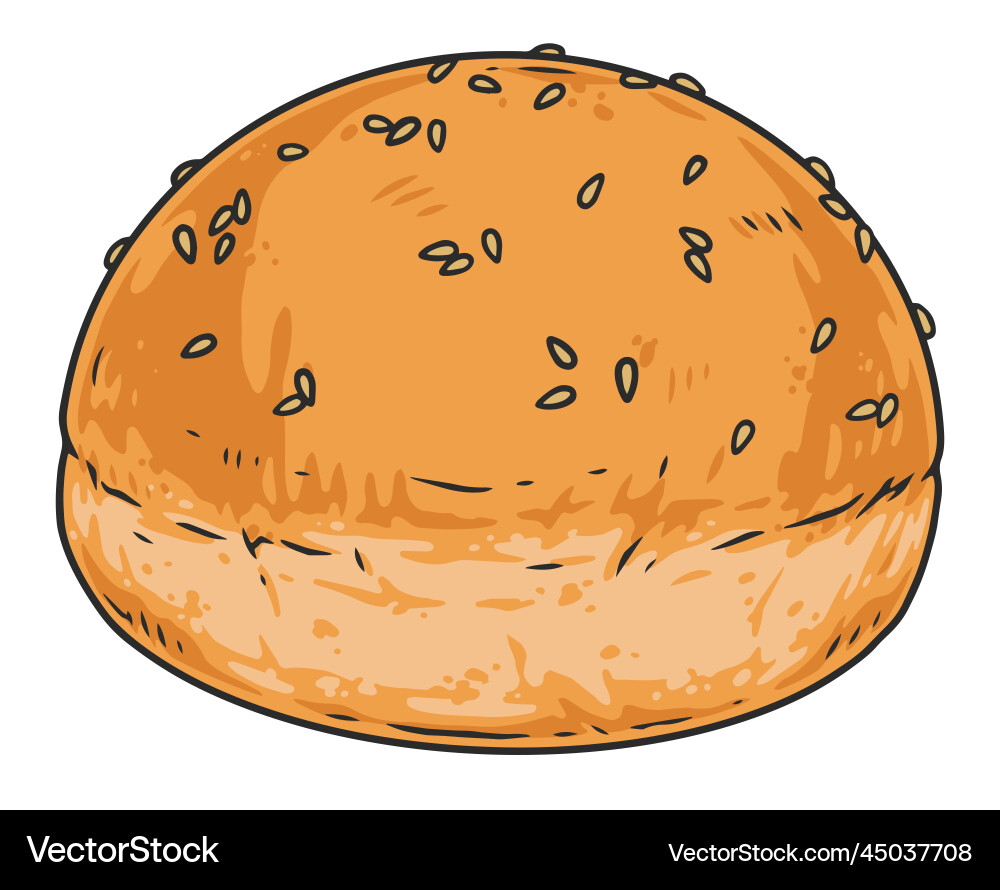 Burger bun colorful element detailed Royalty Free Vector