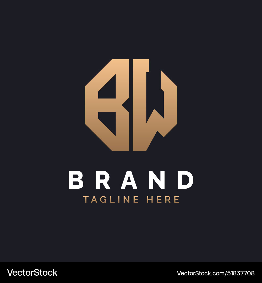 Bw logo design modern minimal elegant and luxury Vector Image