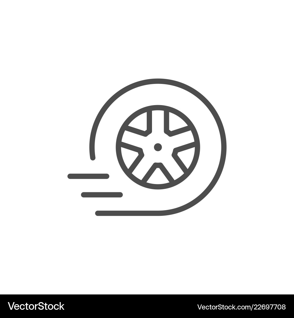 Car wheel line icon Royalty Free Vector Image - VectorStock